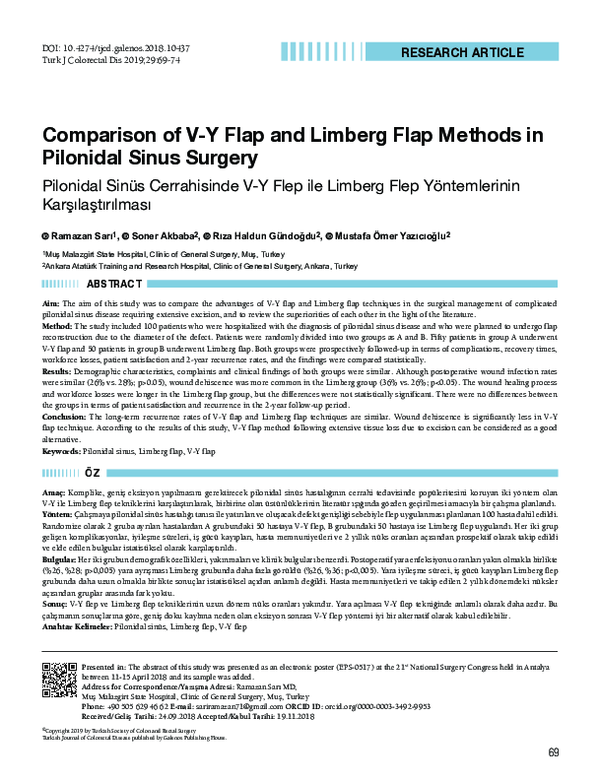 Karşılaştırılması Comparison of VY Flap and Limberg Flap Methods in ...