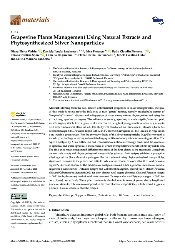 (PDF) Grapevine Plants Management Using Natural Extracts and ...