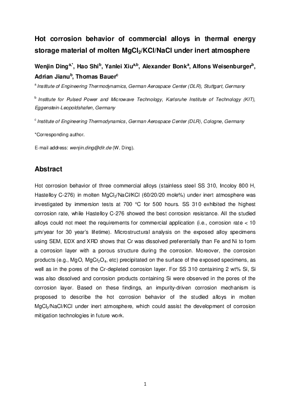 (PDF) Hot corrosion behavior of commercial alloys in thermal energy ...