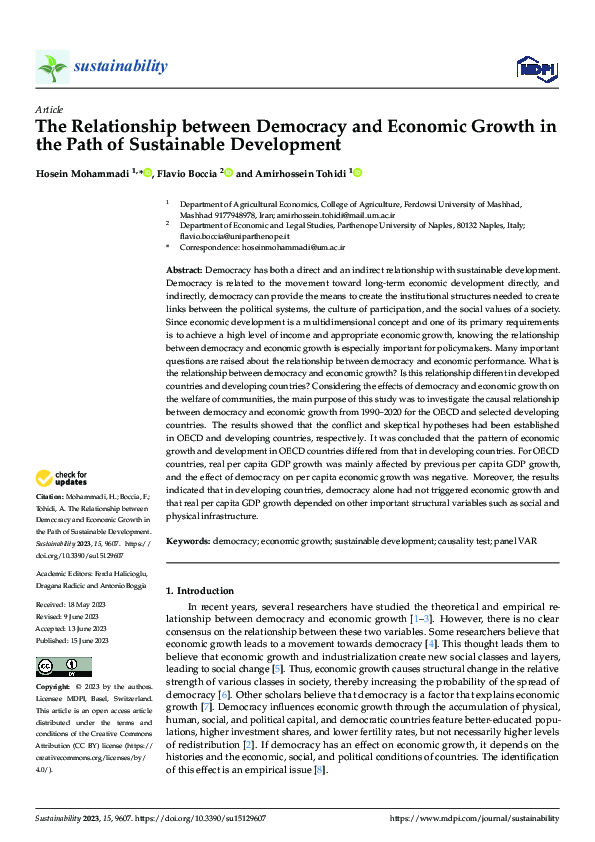 (PDF) The Relationship between Democracy and Economic Growth in the ...