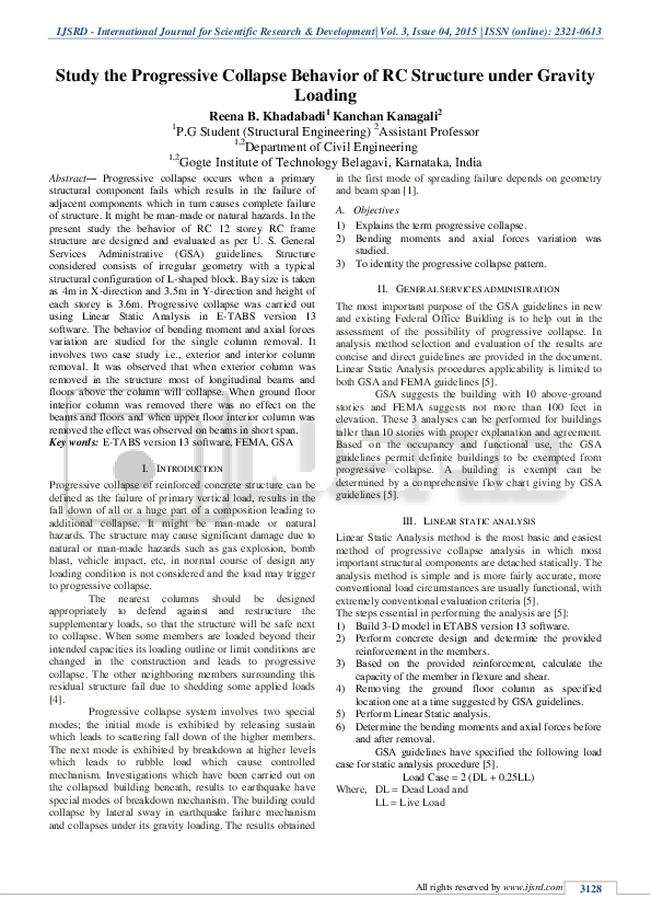 (PDF) Study the Progressive Collapse Behavior of RC Structure under Gravity Loading