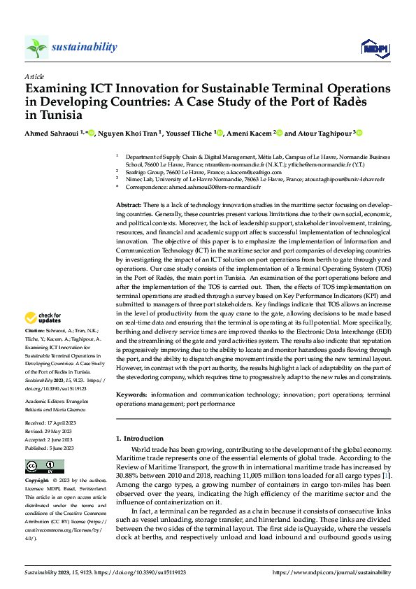 (PDF) Examining ICT Innovation for Sustainable Terminal Operations in ...