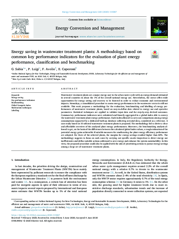 (PDF) Energy saving in wastewater treatment plants: A methodology based ...