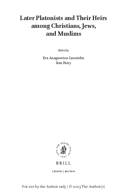 (PDF) Adam Afterman & Omer Michaelis, "Jewish Neoplatonism", Later ...