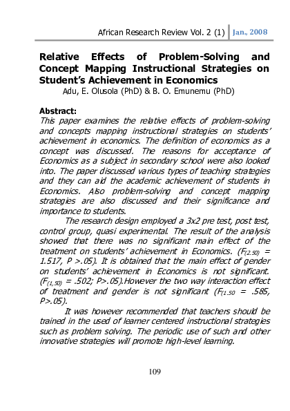 (PDF) Relative Effects of Problem-Solving and Concept Mapping Instructional Strategies on ...