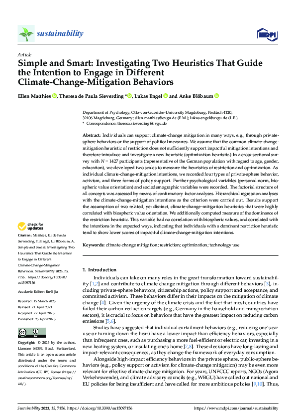 (PDF) Simple and Smart: Investigating Two Heuristics That Guide the ...