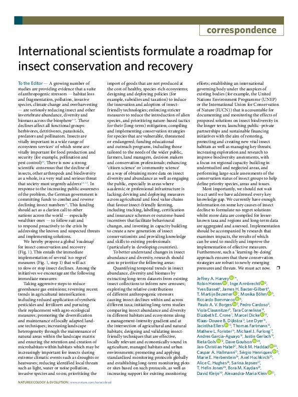 (PDF) International scientists formulate a roadmap for insect ...