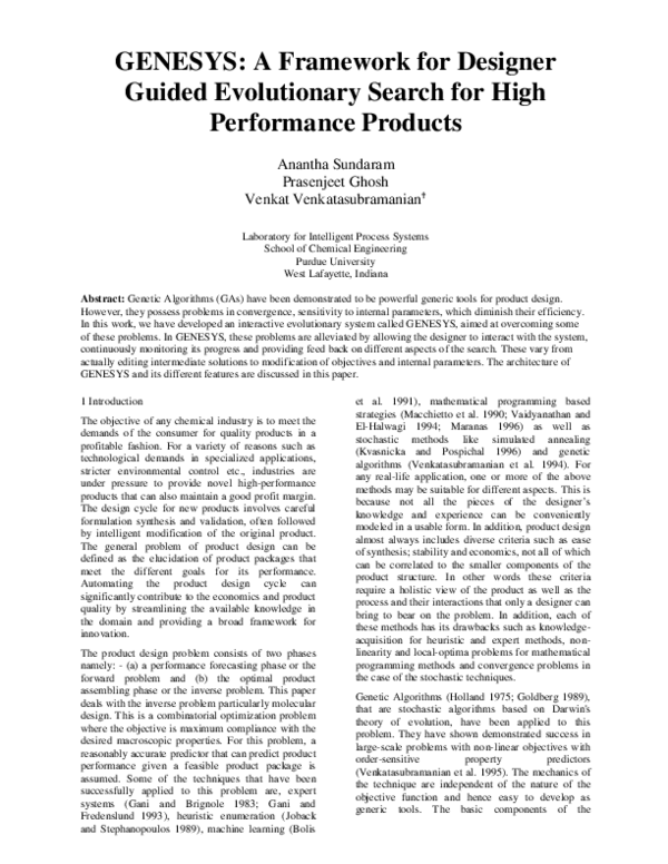 (PDF) GENESYS: A framework for designer guided evolutionary search for high performance products