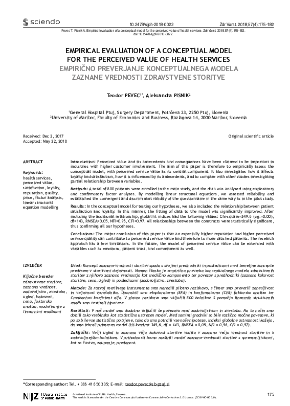 (PDF) Empirical evaluation of a conceptual model for the perceived ...
