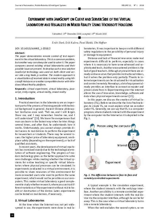 (PDF) Experiment with JavaScript on Client and Server Side of the Virtual Laboratory and ...