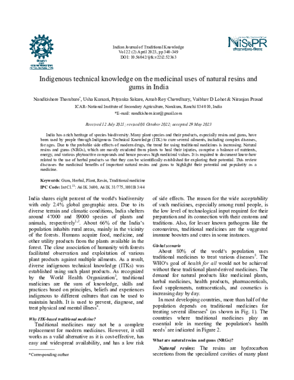 (PDF) Indigenous technical knowledge on the medicinal uses of natural ...