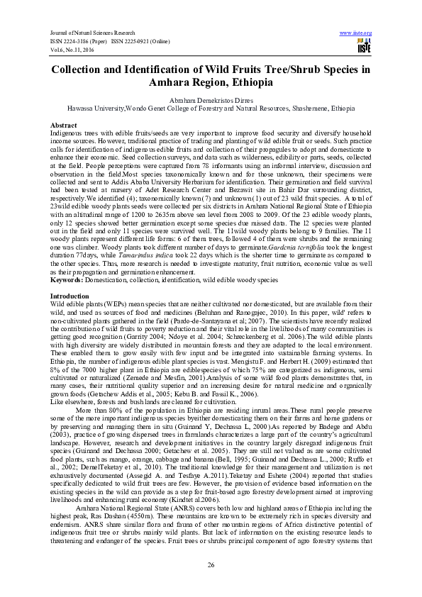 (PDF) Collection and Identification of Wild Fruits Tree/Shrub Species ...