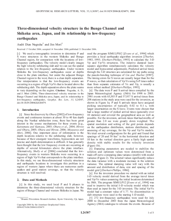 (PDF) Three-dimensional velocity structure in the Bungo Channel and ...