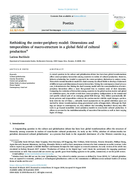 (PDF) Rethinking the Center-Periphery Model: Dimensions and ...
