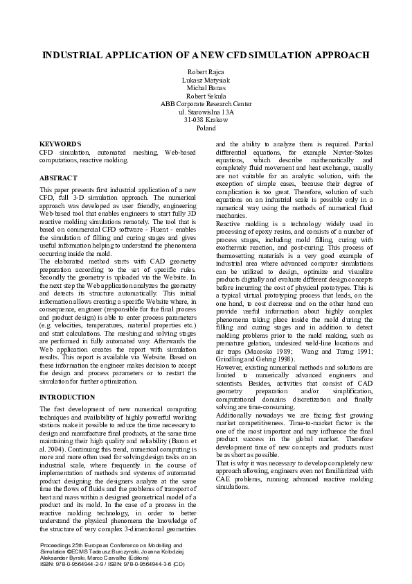 (PDF) Industrial Application Of A New CFD Simulation Approach