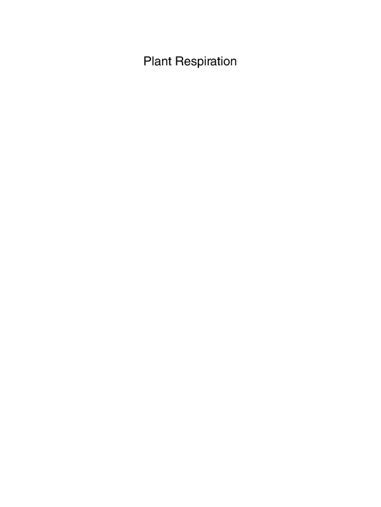 (PDF) Plant Respiration