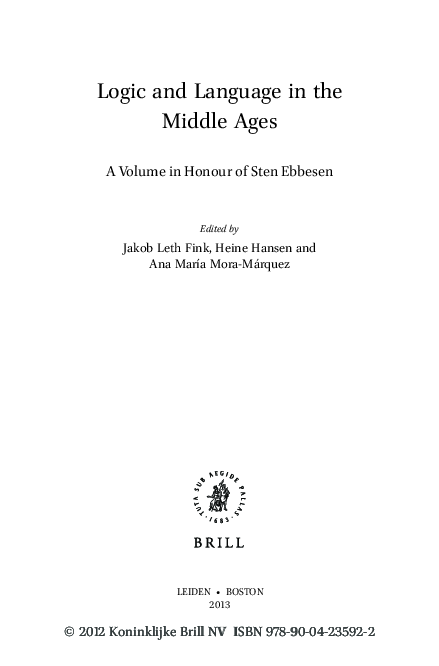 (PDF) Logic and Language in the Middle Ages