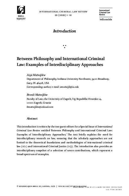 (PDF) Between Philosophy and International Criminal Law: Examples of ...