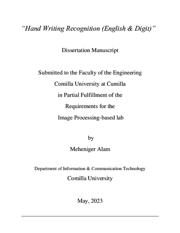 (PDF) Hand Writing Recognition (English & Digits)