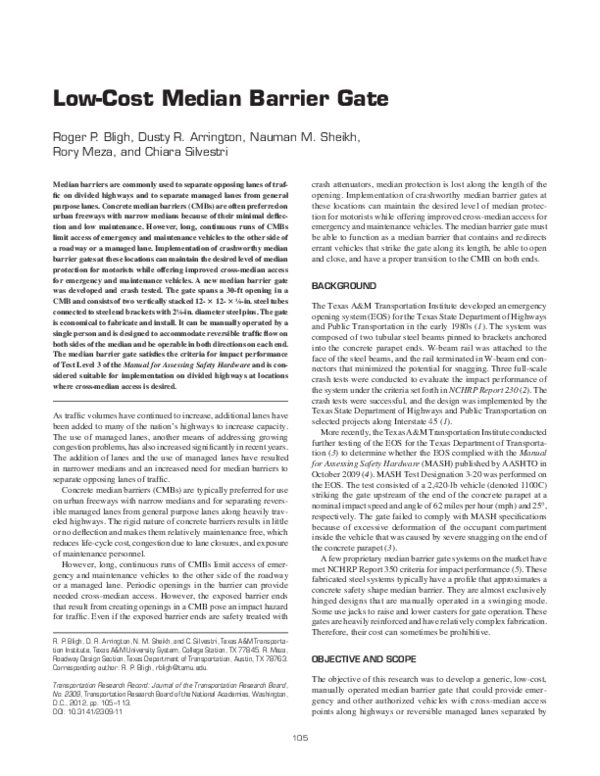 (PDF) Low-Cost Median Barrier Gate