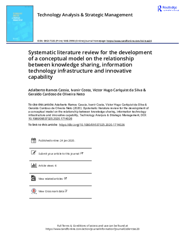 (PDF) Systematic literature review for the development of a conceptual model on the relationship ...