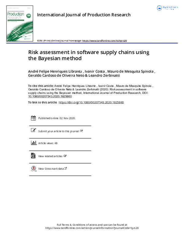 (PDF) Risk assessment in software supply chains using the Bayesian method