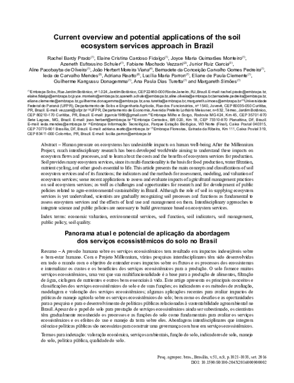 (PDF) Current overview and potential applications of the soil ecosystem ...