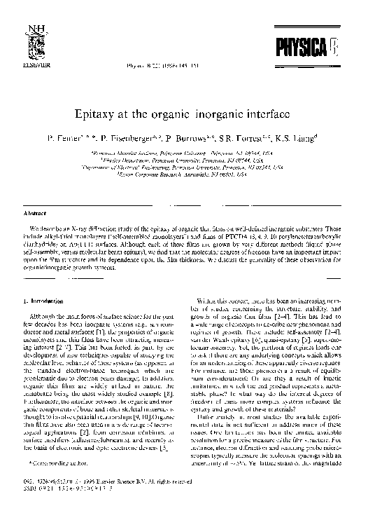 (PDF) Epitaxy at the organic—inorganic interface