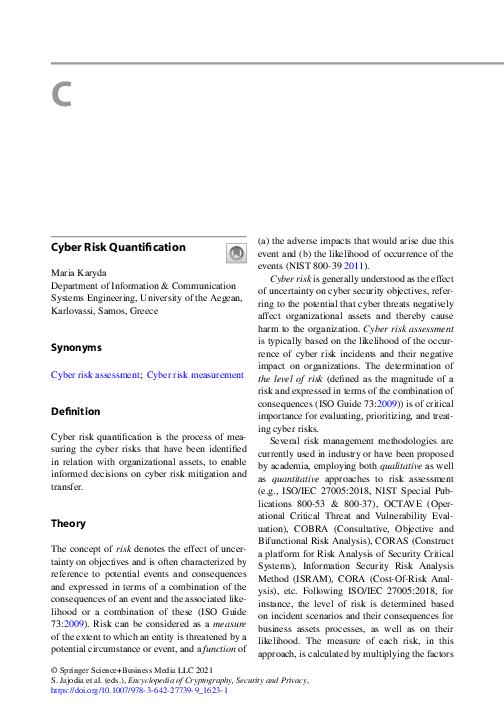 (PDF) Cyber Risk Quantification
