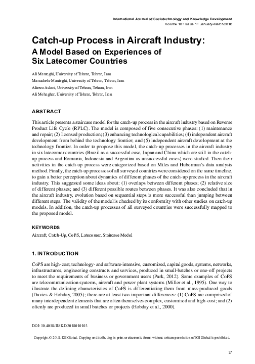 (PDF) Catch-up Process in Aircraft Industry