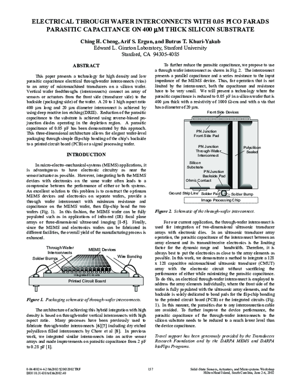 (PDF) Electrical Through Wafer Interconnects with 0.05 Pico Farads Parasitic Capacitance on ...