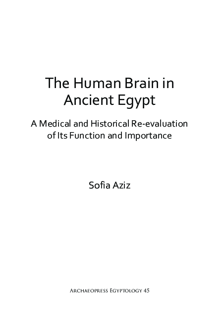 (PDF) The Human Brain in Ancient Egypt: A Medical and Historical Re ...