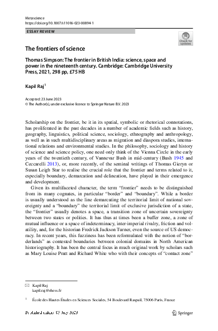 (PDF) The Frontiers of Science: On Thomas SIMPSON, The Frontier in ...