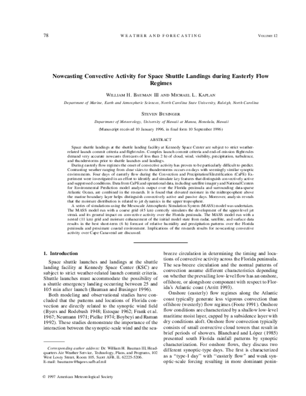 (PDF) Nowcasting Convective Activity for Space Shuttle Landings during ...