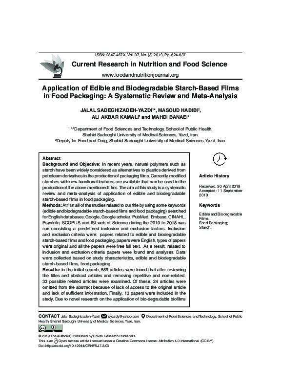 (PDF) Application of Edible and Biodegradable Starch-Based Films in ...