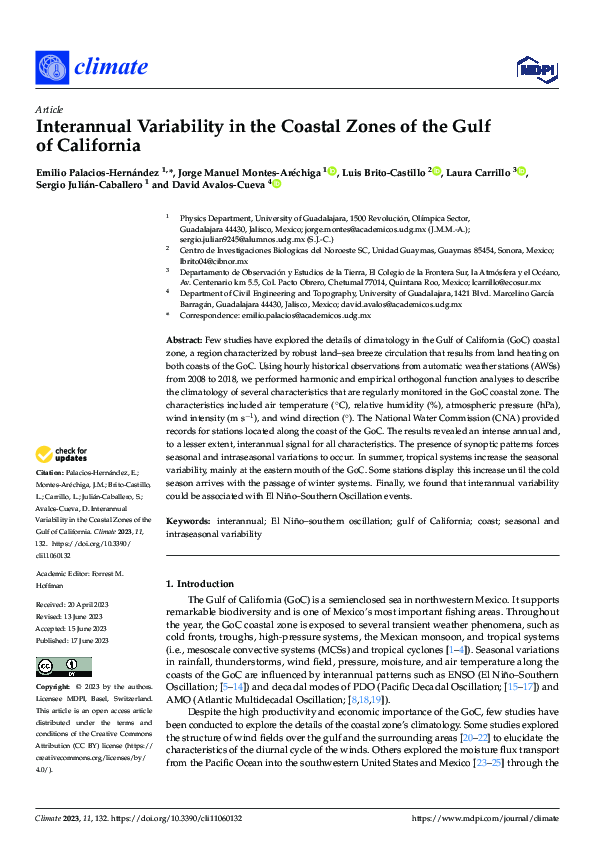 (PDF) Interannual Variability in the Coastal Zones of the Gulf of California