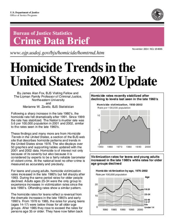 (PDF) Homicide Trends in the United States: 2000 Update
