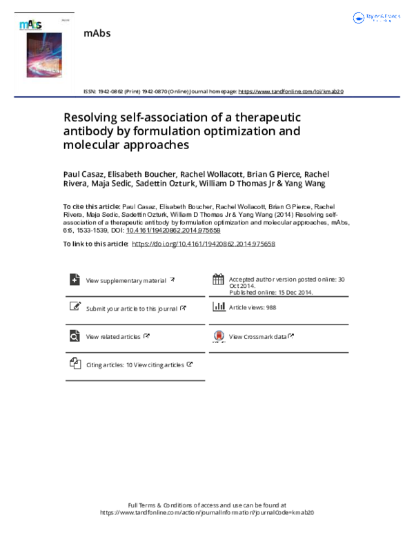(PDF) Resolving self-association of a therapeutic antibody by ...