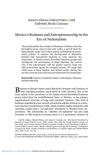 (PDF) Mexico's Business and Entrepreneurship in the Era of Nationalism