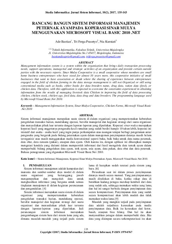 (PDF) Rancang Bangun Sistem Informasi Manajemen Peternak Ayam Pada ...