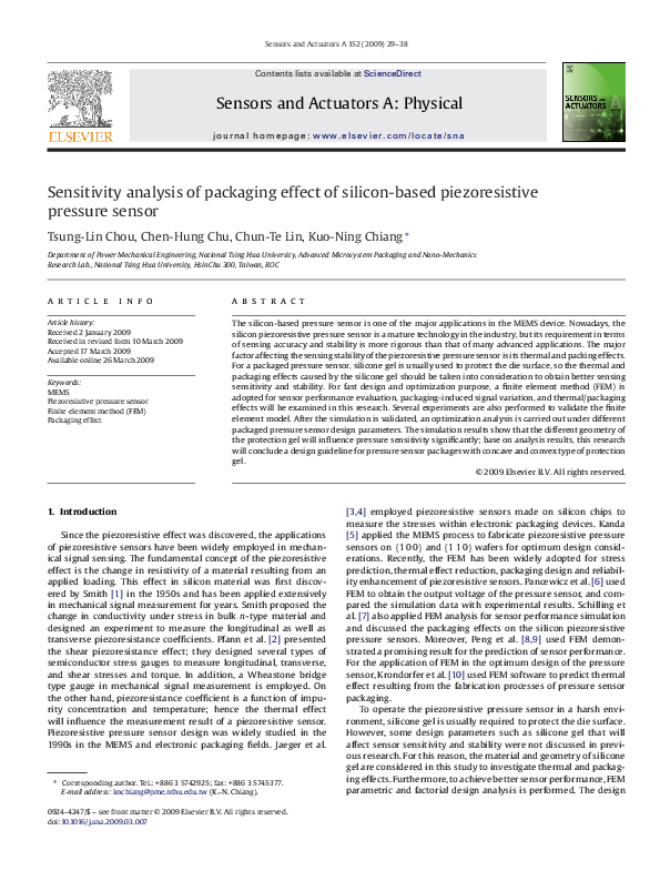(PDF) Sensitivity analysis of packaging effect of silicon-based ...