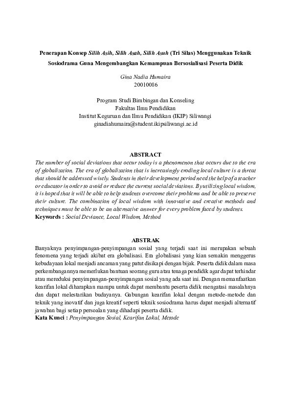 (PDF) Penerapan Konsep Silih Asih, Silih Asah, Silih Asuh (Tri Silas ...