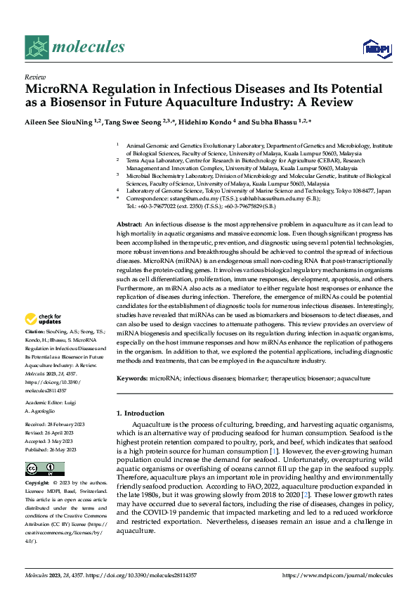 (PDF) MicroRNA Regulation in Infectious Diseases and Its Potential as a ...