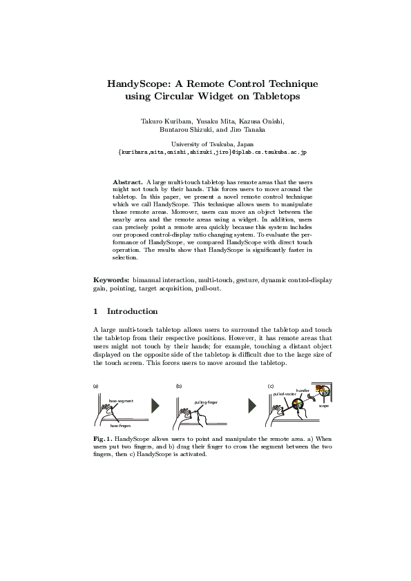 (PDF) HandyScope: A Remote Control Technique Using Circular Widget on ...