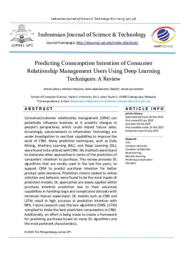 (PDF) Predicting Consumption Intention of Consumer Relationship ...