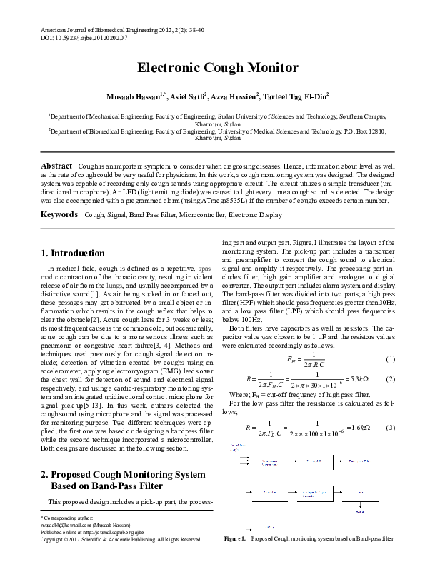 (PDF) Electronic Cough Monitor