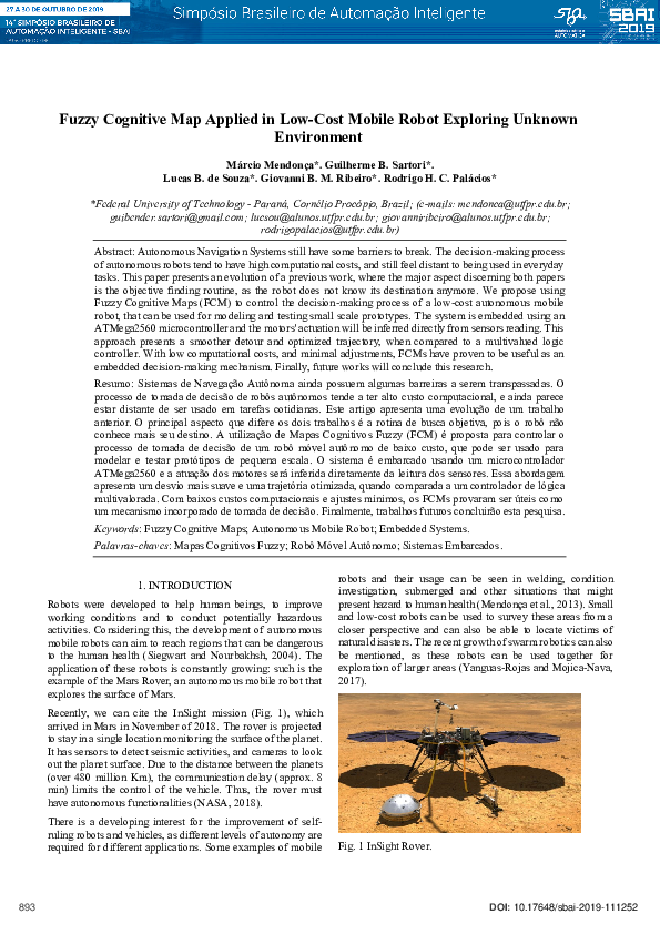 Pdf Fuzzy Cognitive Map Applied In Low Cost Mobile Robot Exploring