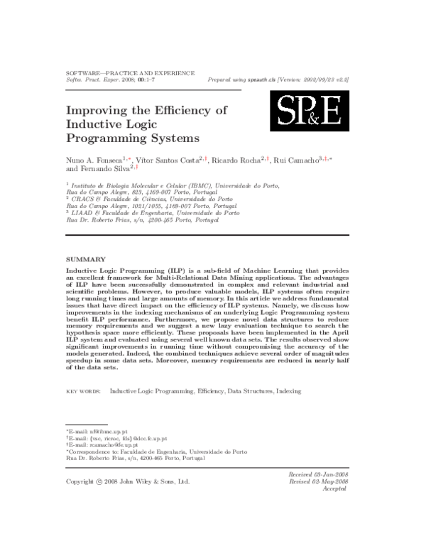 (PDF) Enhancing Efficiency in Inductive Logic Programming