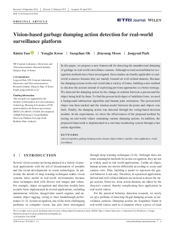 (PDF) Vision‐based garbage dumping action detection for real‐world ...