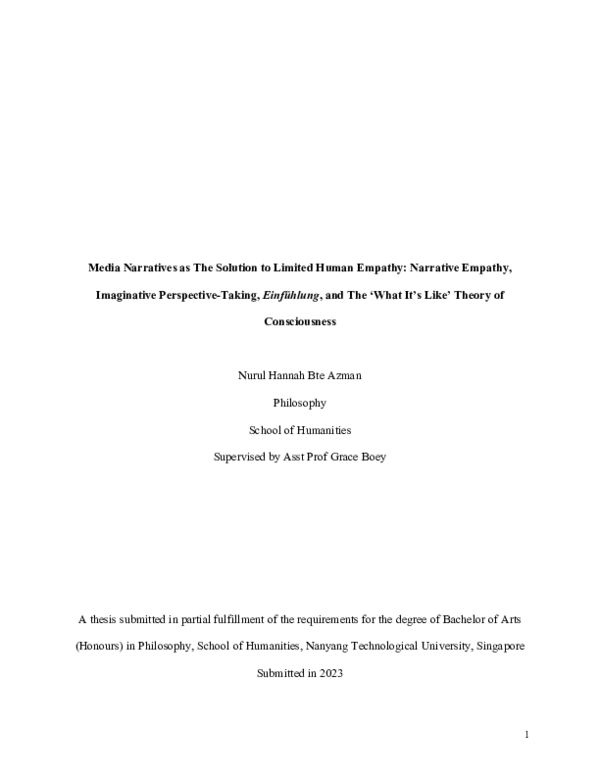 (PDF) Media Narratives as The Solution to Limited Human Empathy ...